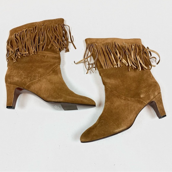 PAZZO | Shoes | Vintage Pazzo Brown Leather Fringe Heeled Boots | Poshmark